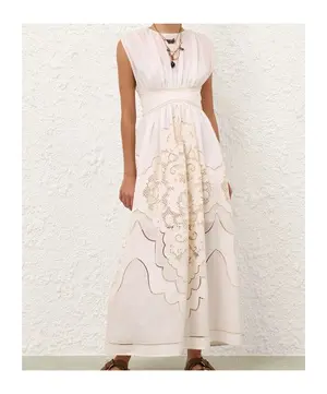 Zimmermann Daylight Waisted Maxi Dress - Cream