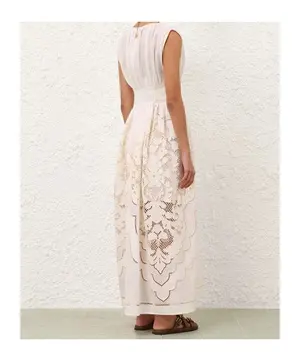 Zimmermann Daylight Waisted Maxi Dress - Cream
