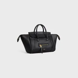 Celine Little Luggage In Supple Shiny Lambskin - Black
