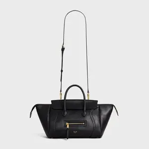 Celine Little Luggage In Supple Shiny Lambskin - Black