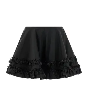 GANNI Duchesse Mini Frill Skirt - Black
