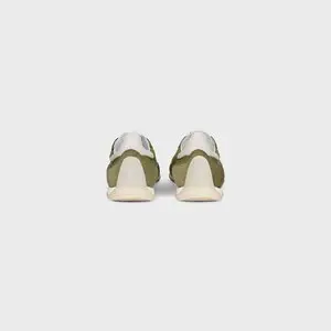 Celine Nylon, Suede Calfskin And Calfskin Racer Sneakers - Olive