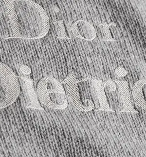 Dior Embroidered Crew Neck Sweater - Gray