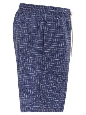 Brunello Cucinelli Allover Printed Drawstring Swim Shorts - Blue