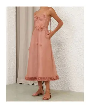 Zimmermann Ruched Bodice Midi Dress