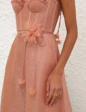 Zimmermann Ruched Bodice Midi Dress