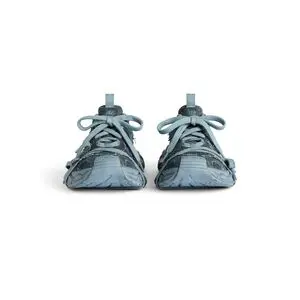 Balenciaga 3xl Distressed Cotton Sneakers - Blue
