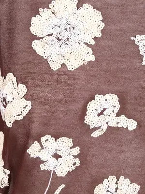 Tory Burch Floral Embroidered Knit Top
