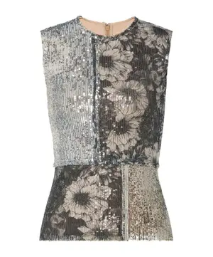 MAISON MARGIELA Sleeveless Sequined Top - Grey