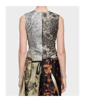 MAISON MARGIELA Sleeveless Sequined Top - Grey