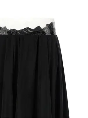 MAISON MARGIELA Pleated Skirt With Lace Trim