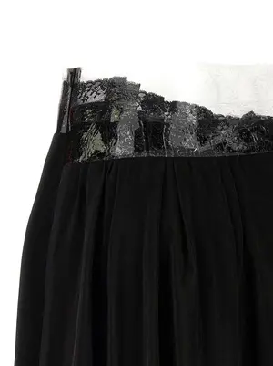 MAISON MARGIELA Pleated Skirt With Lace Trim