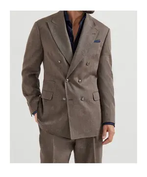 Brunello Cucinelli Peak-lapels Blazer - Hazelnut Color