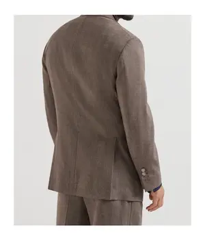 Brunello Cucinelli Peak-lapels Blazer - Hazelnut Color