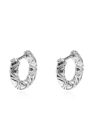 Bottega Veneta Hoop Earrings With Three-dimensional Pattern