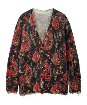 R13 Paisley-print V-neck Cardigan - Multi-color