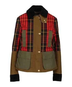 Alexander McQueen Tartan Ripstop Jacket With Corduroy Collar
