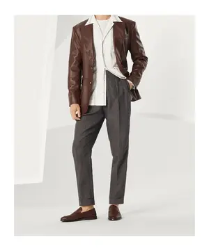 Brunello Cucinelli Leather Blazer