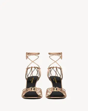 Saint Laurent Cassandre Lace-up Stiletto Sandals