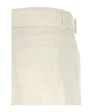 TWINSET Belted Wide-leg Jeans - White