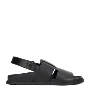 Dolce & Gabbana Leather Logo Sandals