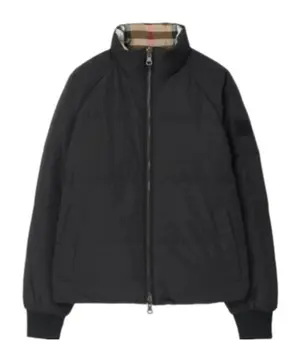 Burberry Zippered Cotton Jacket With Stand Collar