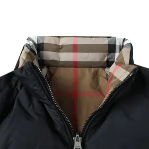 Burberry Zippered Cotton Jacket With Stand Collar