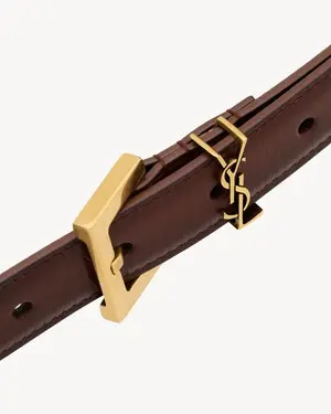 Saint Laurent Cassandre Thin Belt - Red