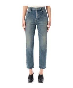Saint Laurent 90's High-rise Cropped Slim Jeans - Medium Blue