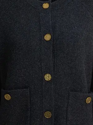 TOTEME Hammered Button Cardigan With Patch Pockets - Black
