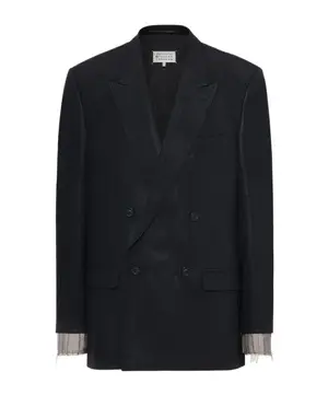 MAISON MARGIELA Shiny Double-breasted Blazer - Black
