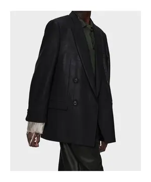 MAISON MARGIELA Shiny Double-breasted Blazer - Black