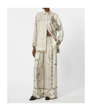 Max Mara Palude Pattern-printed Wide-leg Trousers - Nude