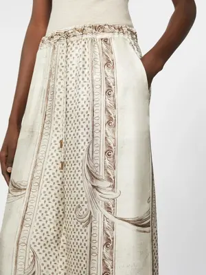 Max Mara Palude Pattern-printed Wide-leg Trousers - Nude