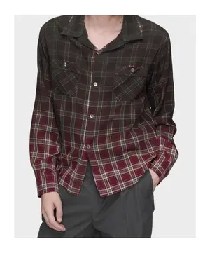 MAISON MARGIELA Ombre Plaid Buttoned Shirt