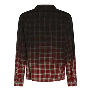 MAISON MARGIELA Ombre Plaid Buttoned Shirt - Bordeaux