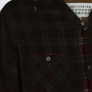 MAISON MARGIELA Ombre Plaid Buttoned Shirt - Bordeaux
