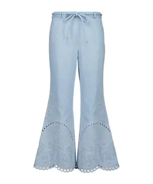 Zimmermann Ice Storm Daylight Cropped Flared Trousers