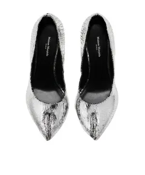 MAISON MARGIELA Tabi Plexi Wedge Heeled Pumps In Broken Mirror Leather