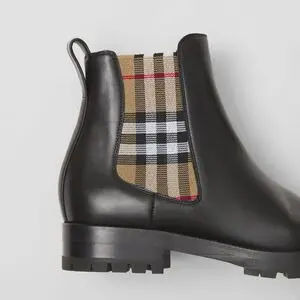 Burberry Checked Chelsea Boots