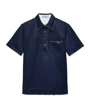 Prada Short-sleeved Polo Shirt - Navy