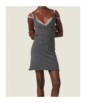 Miu Miu Sleeveless V-neck Cashmere Tank Dress