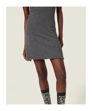 Miu Miu Sleeveless V-neck Cashmere Tank Dress