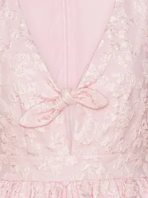 ROTATE BY BIRGER CHRISTENSEN Puff-sleeve Jacquard Top - Pink