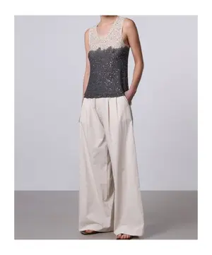ROBERTO COLLINA Sequined Knit Top - Gray