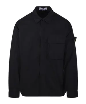 Stone Island Long Sleeve Zip-up Jacket - Black