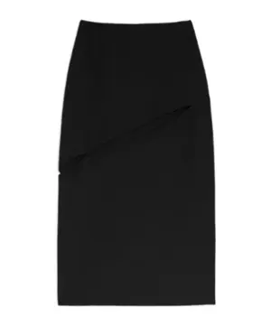 JIL SANDER Cut-out Wool And Mohair Pencil Skirt