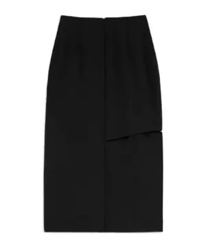 JIL SANDER Cut-out Wool And Mohair Pencil Skirt