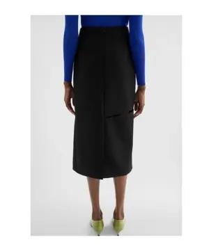 JIL SANDER Cut-out Wool And Mohair Pencil Skirt