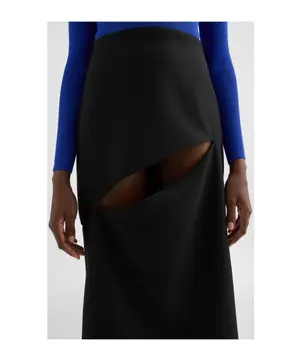JIL SANDER Cut-out Wool And Mohair Pencil Skirt